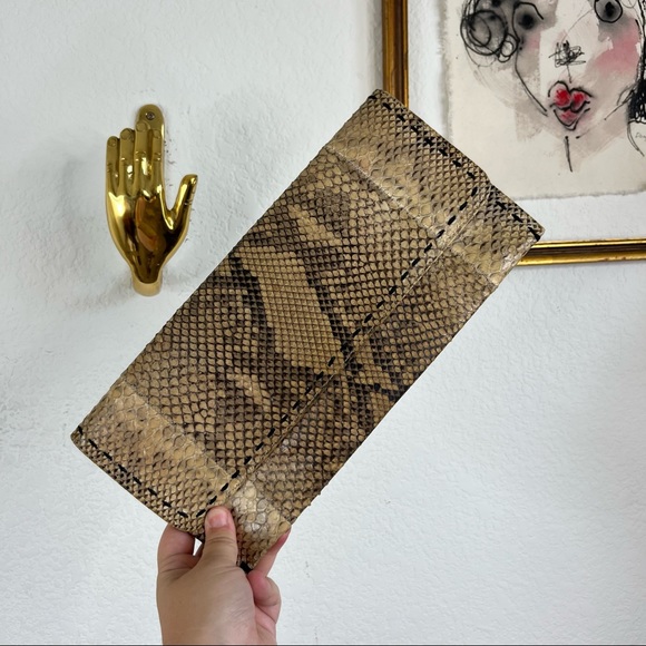 Carlos Falchi | Bags | Carlos Falchi Python Snake Skin Convertible Envelope Clutch | Poshmark